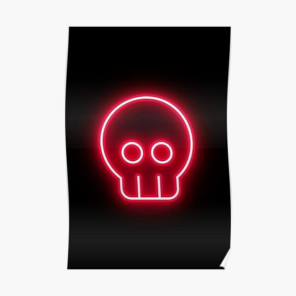 "Cute skull in red neon" Poster for Sale by aubstore | Redbubble