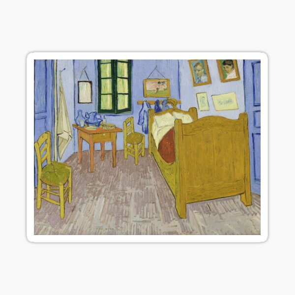 "The Bedroom by Vincent van Gogh" Sticker for Sale by weartsco | Redbubble