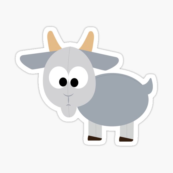 "Adorable Cartoon Little Gray Goat" Sticker by Eggtooth | Redbubble