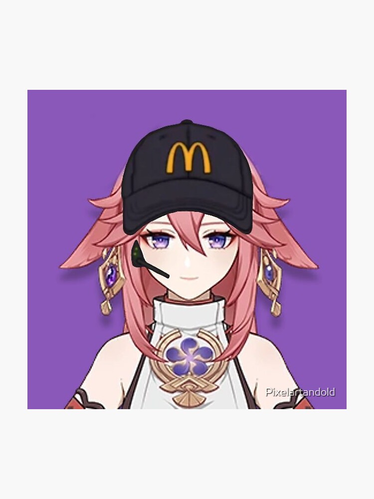 "McDonalds Yae Miko Genshin Impact meme" Sticker for Sale by ...