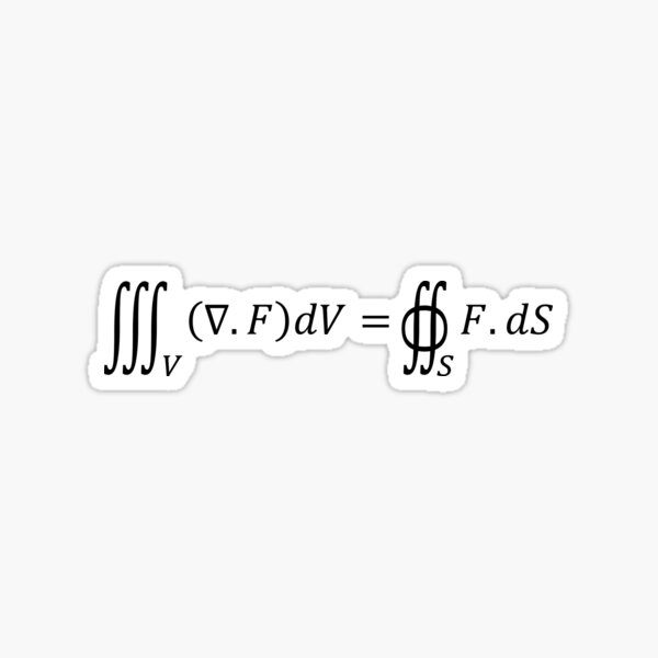 "Divergence Theorem Equation - Differential Calculus And Math" Sticker ...
