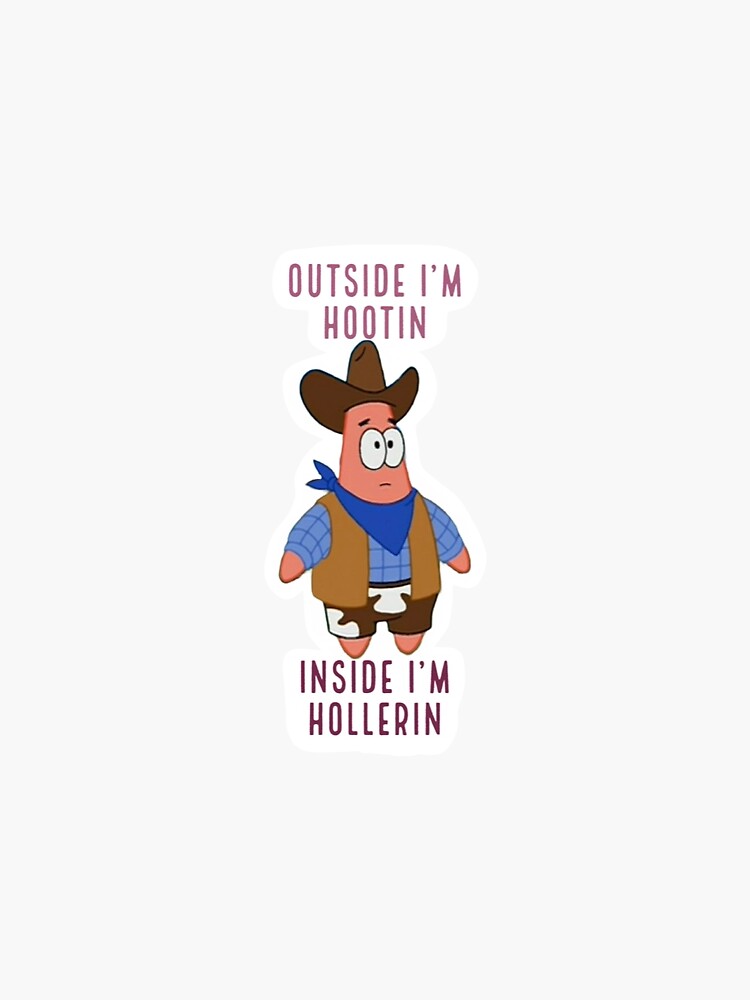"Patrick Cowboy Meme" Sticker for Sale by stickbyaly | Redbubble