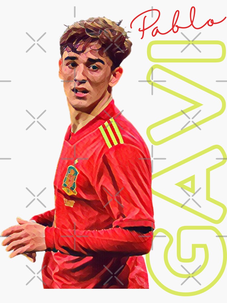"Pablo Gavi Spain" Sticker for Sale by Denel-Arts | Redbubble
