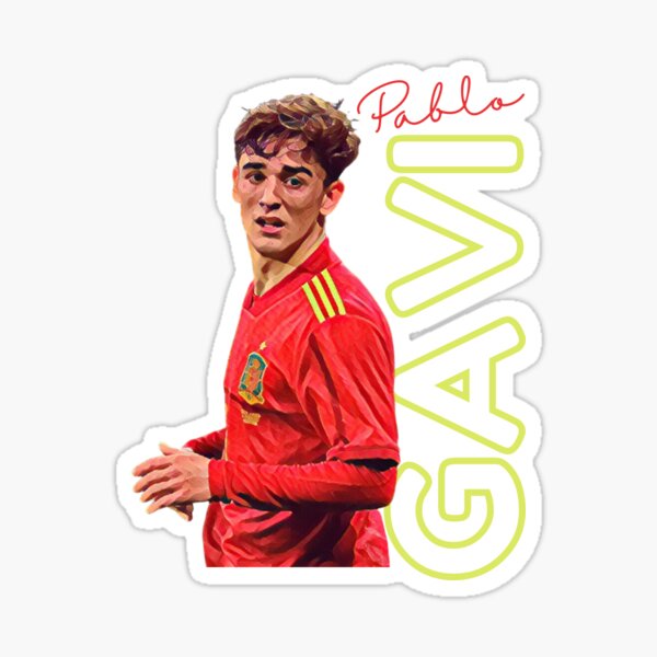 "Pablo Gavi Spain" Sticker for Sale by Denel-Arts | Redbubble
