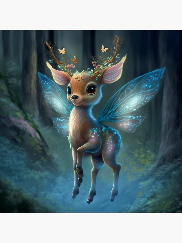 "Fantasy Ethereal Magical Flying Deer" Sticker for Sale by ...