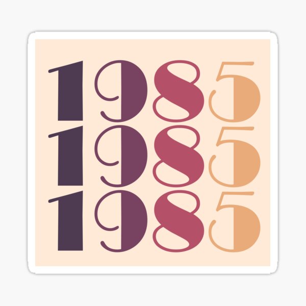 "Made in 1985" Sticker for Sale by lilya-designs | Redbubble