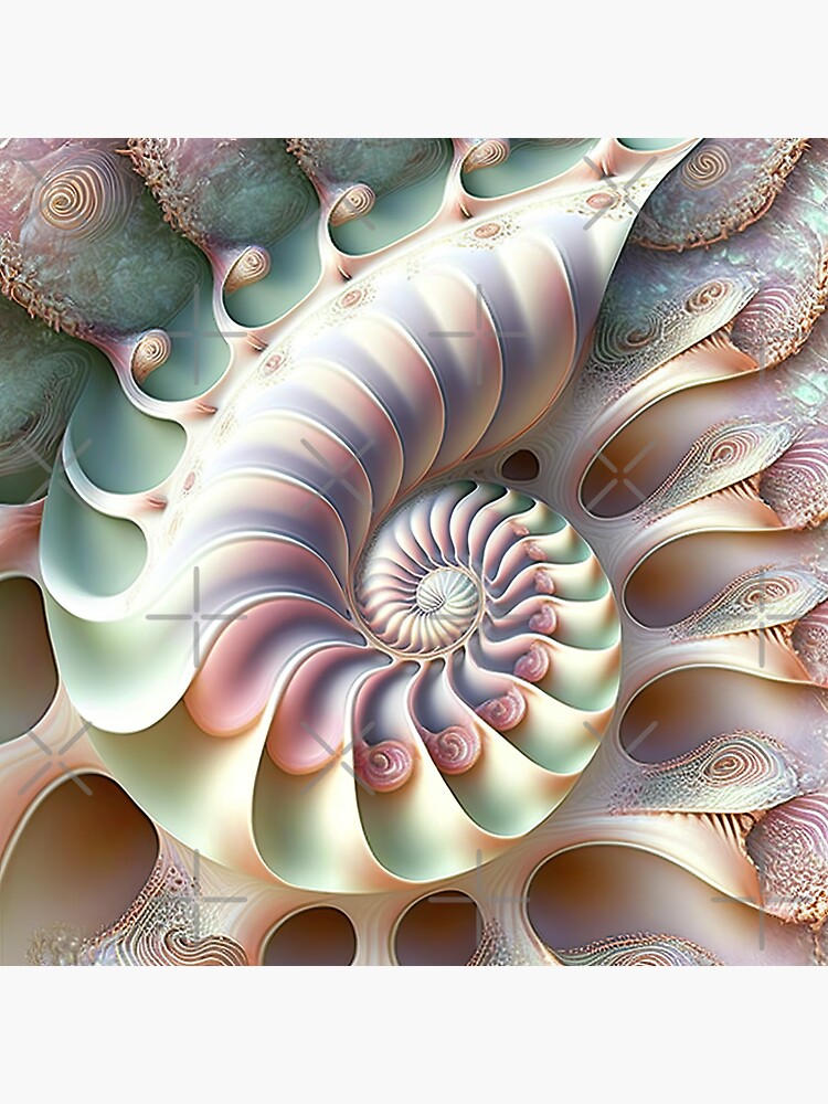 "A Fractal Design Featuring a Seashell Pattern" Sticker for Sale by ...