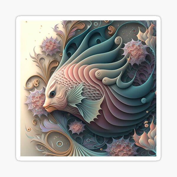"A Fractal Design in a Fish Motif" Sticker for Sale by daniel4510 ...