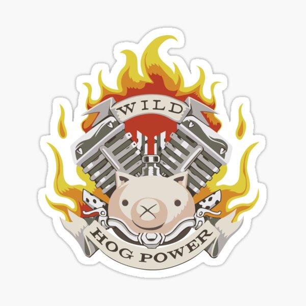 "Wild Hog Power" Sticker by audreyyun | Redbubble