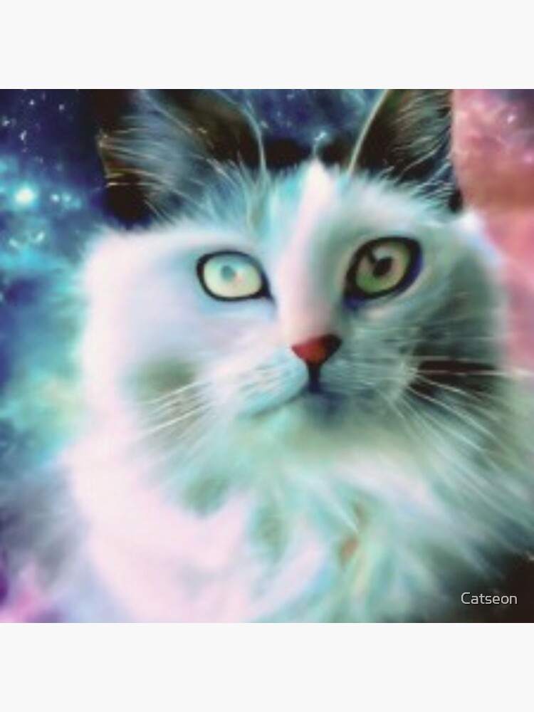 "Cute cosmic kitty | Night " Sticker for Sale by Catseon | Redbubble