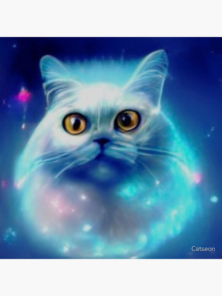 "Cute cosmic kitty | Night " Sticker for Sale by Catseon | Redbubble