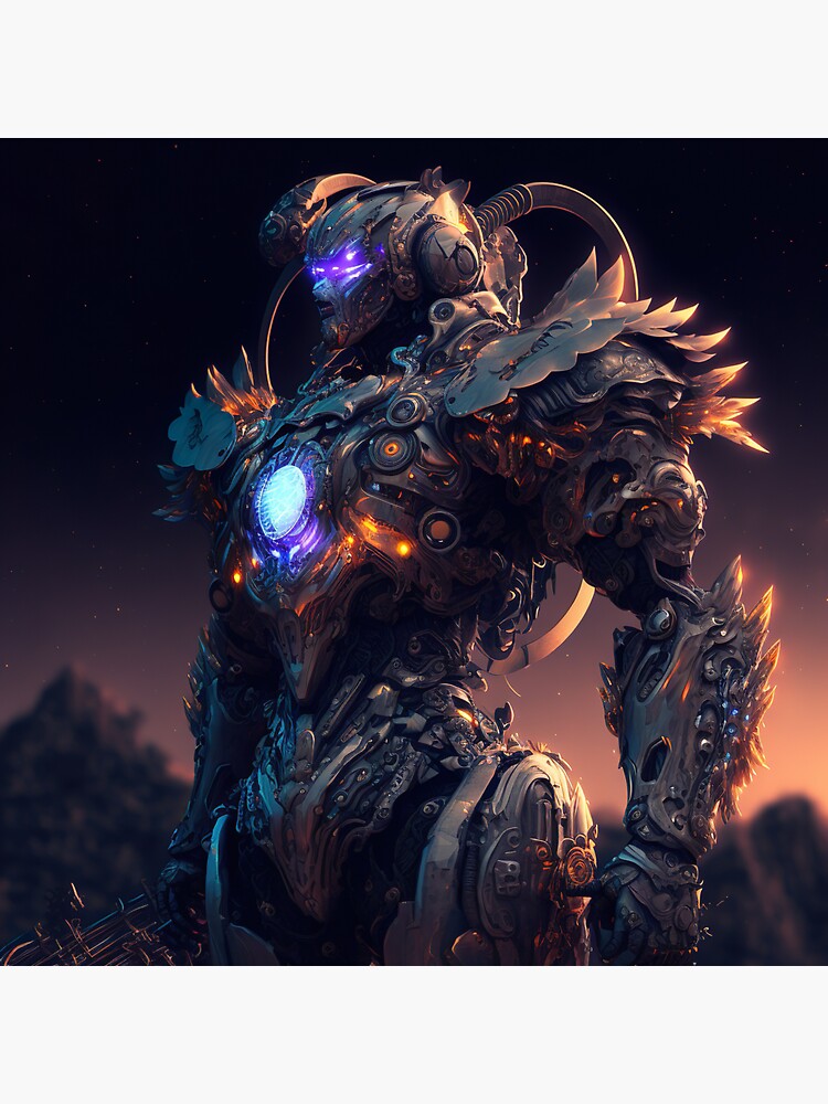 "Space Mech Warrior" Sticker for Sale by GenGallery | Redbubble