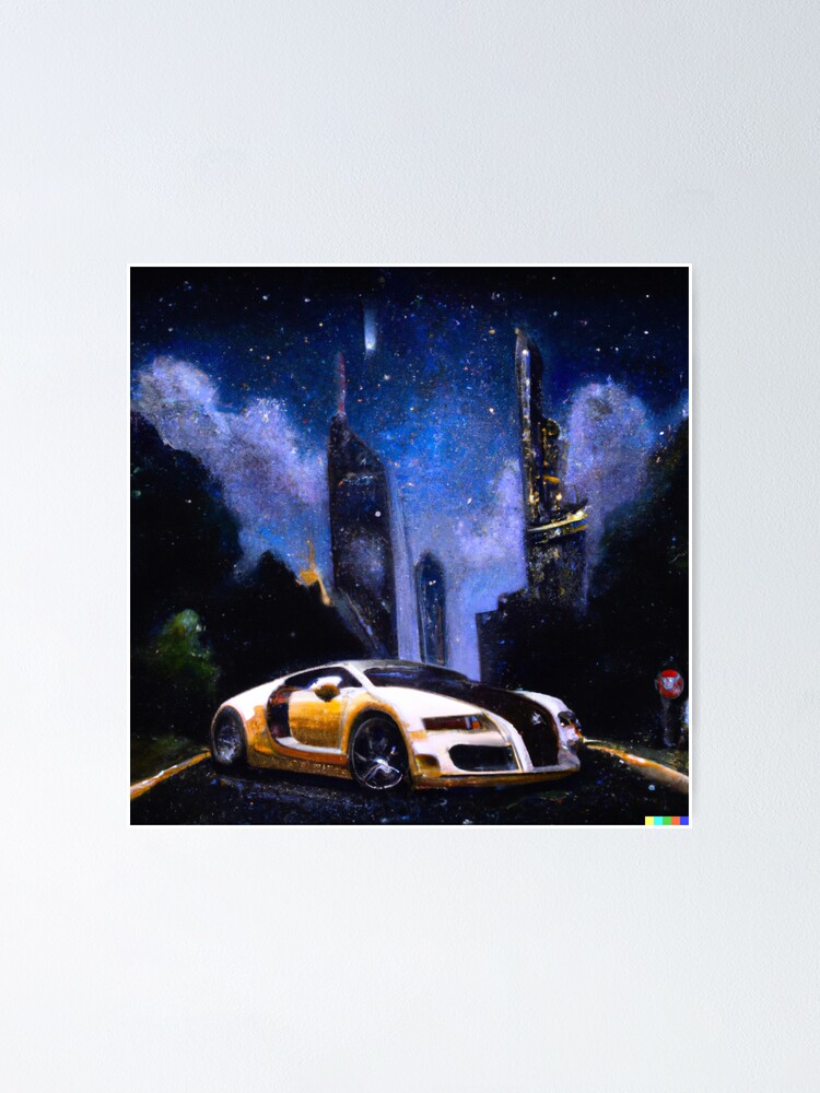 "Bugatti in the street" Poster for Sale by SpaceCars | Redbubble