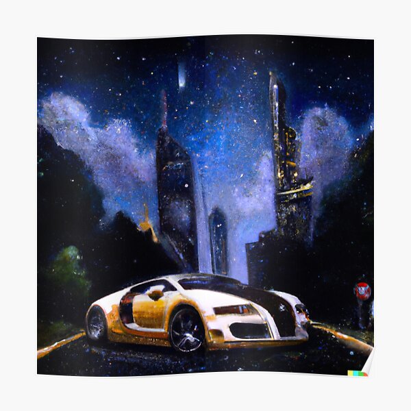 "Bugatti in the street" Poster for Sale by SpaceCars | Redbubble