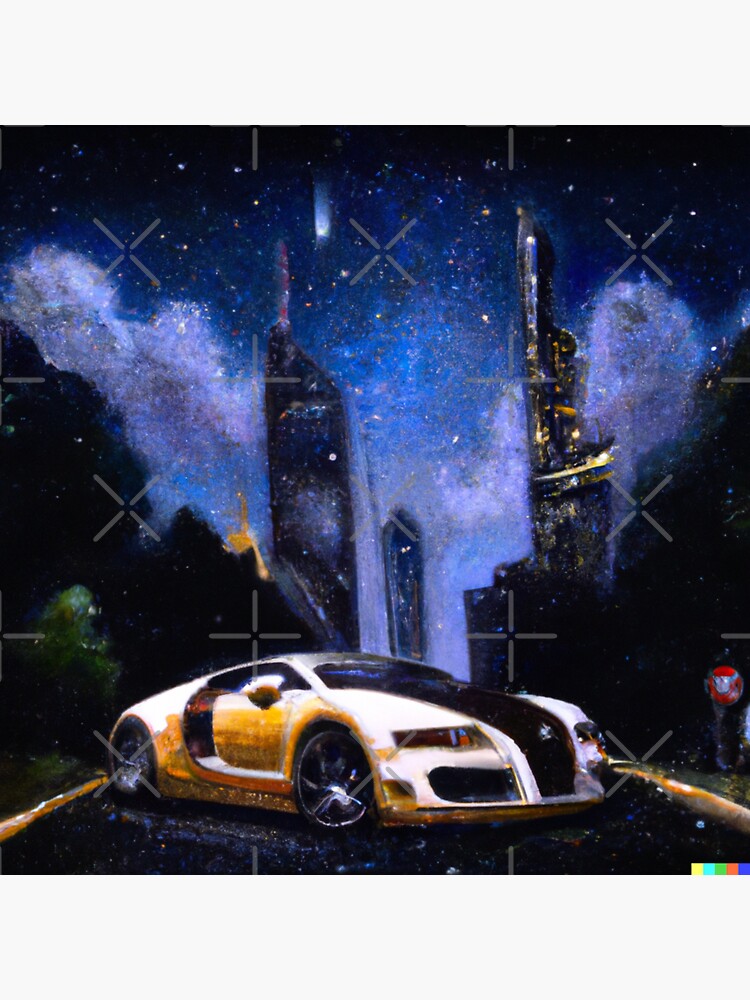 "Bugatti in the street" Sticker for Sale by SpaceCars | Redbubble