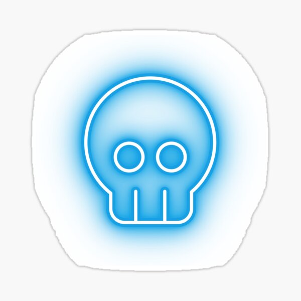 "cute skull in light blue neon" Sticker for Sale by aubstore | Redbubble