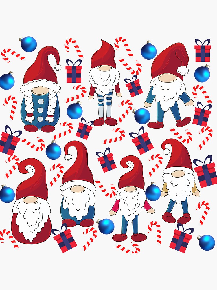 "Gnomes Christmas theme" Sticker for Sale by KimmyRob | Redbubble