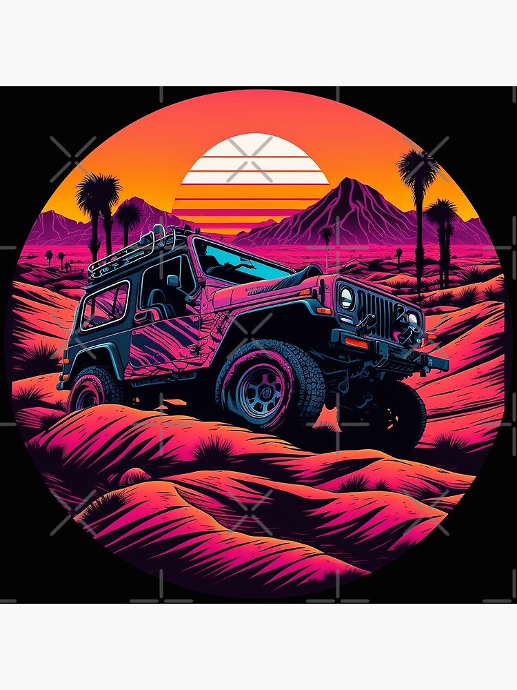 "Retro 80s Style Jeep Sunset Off Roading Overlanding " Poster for Sale ...