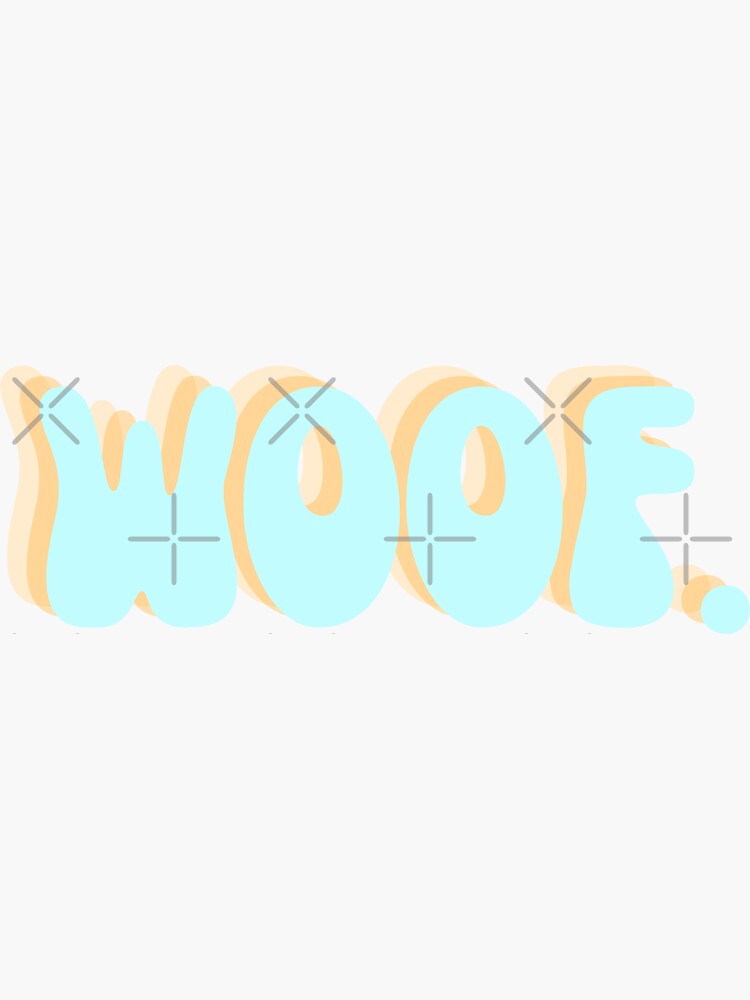 "Woof." Sticker for Sale by carolineartshop | Redbubble