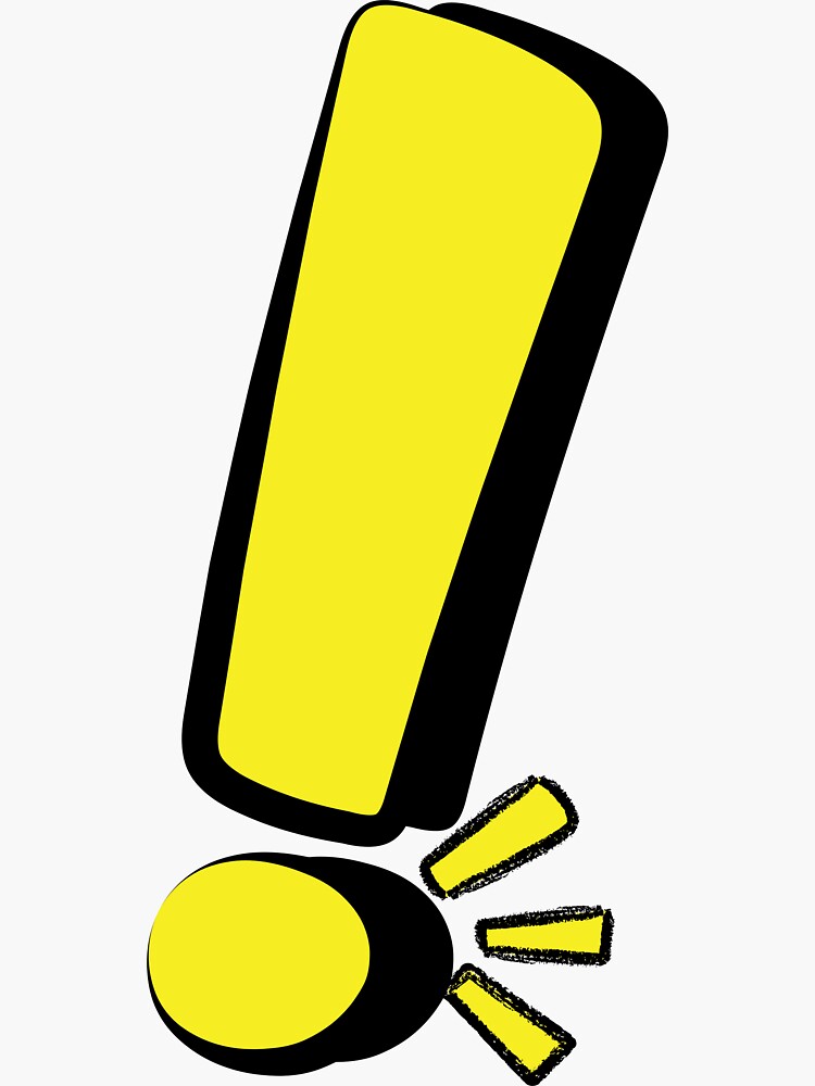 "Cool comics style be careful exclamation mark " Sticker for Sale by ...