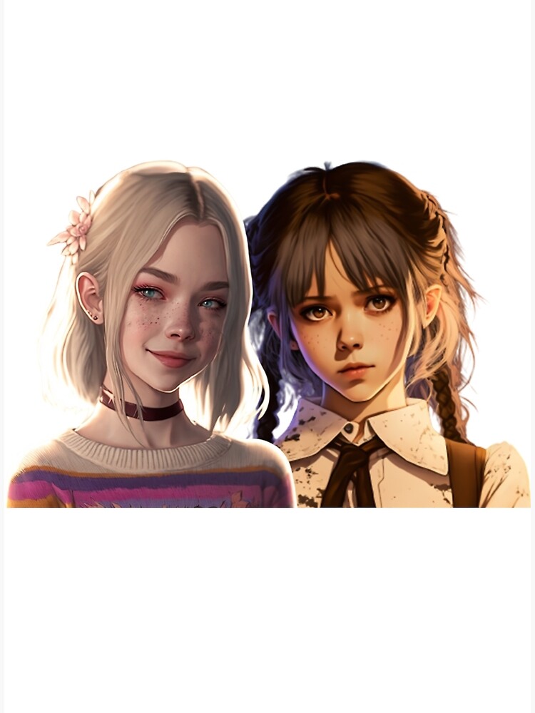 "Wednesday Addams and Enid Sinclair | Emma Myers and Jenna Ortega ...