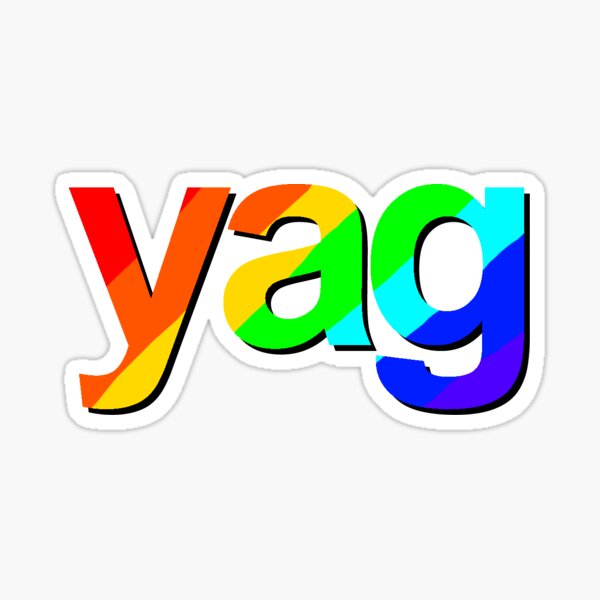 "yag" Sticker for Sale by GinaDayDream | Redbubble