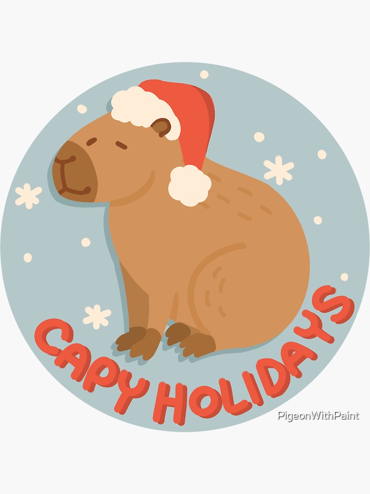 "Capy holidays" Sticker for Sale by PigeonWithPaint | Redbubble