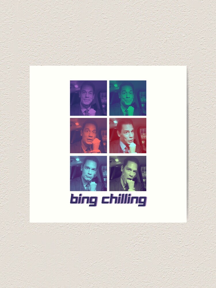 "Bing Chilling - John Cena Ice Cream Meme" Art Print for Sale by ...
