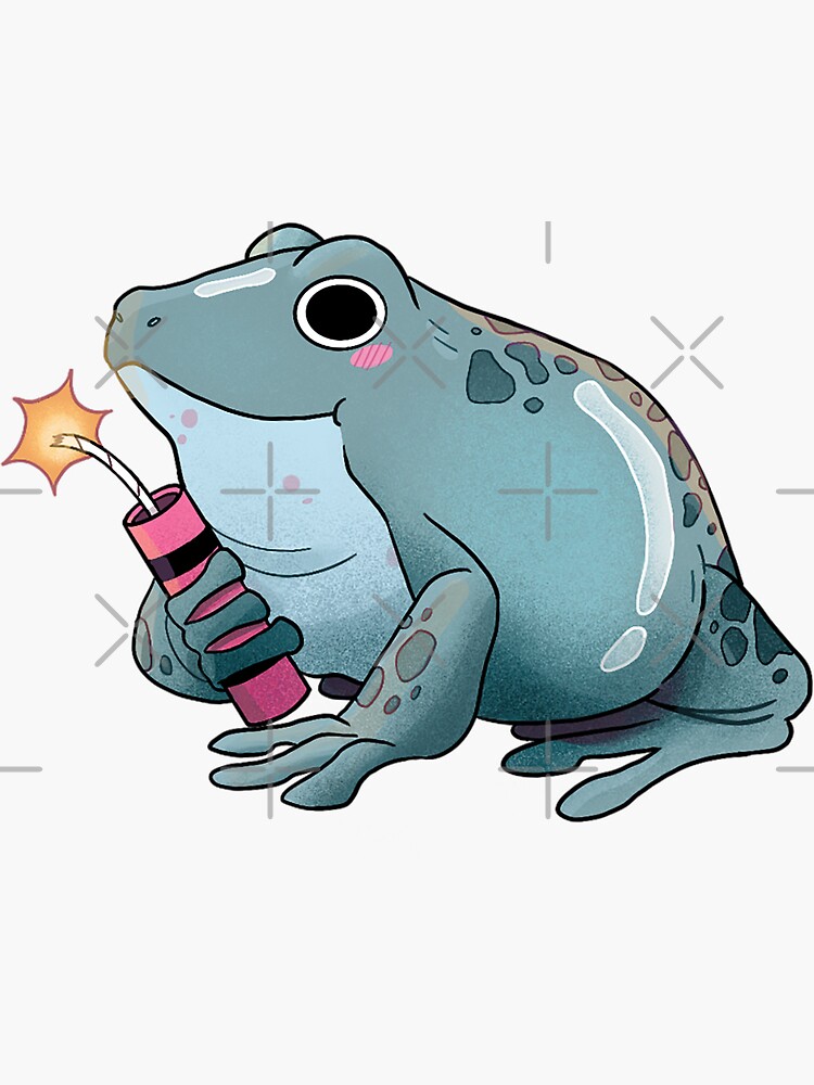 "Frog Toad Ribbit with TNT dynamite stick" Sticker for Sale by ...