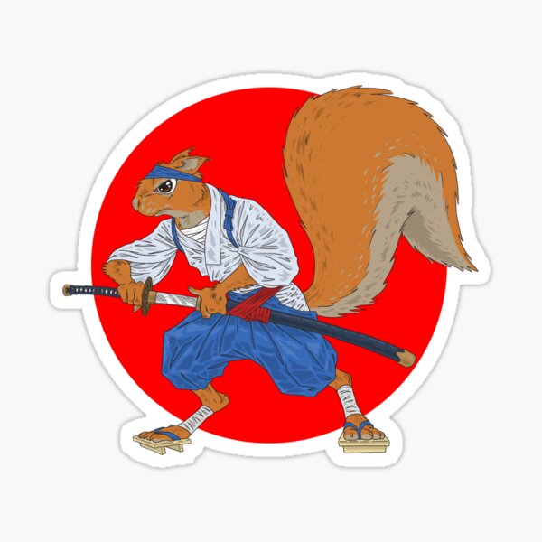 "Samurai Squirrel" Sticker for Sale by Sam-Girkin | Redbubble