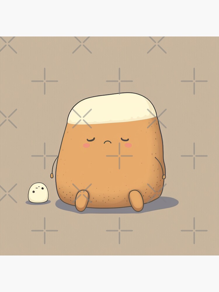 Sad Lazy Potato With A White Head Sticker For Sale By Lysabird Redbubble