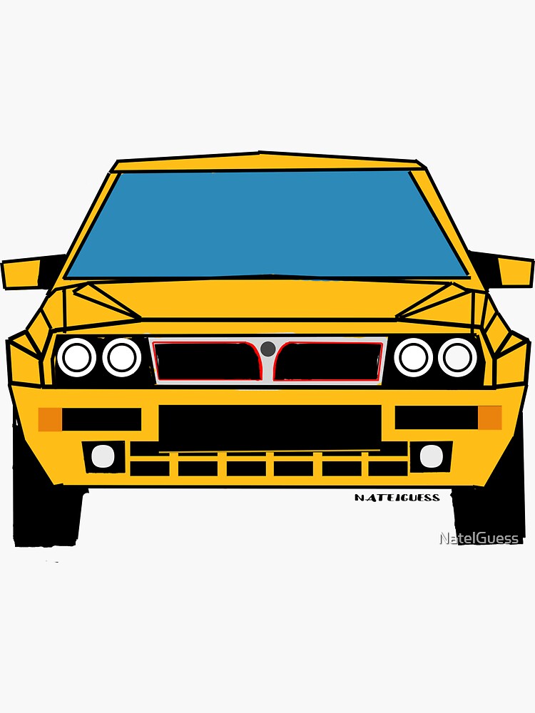 "80s/90s Yellow Hot Hatch" Sticker for Sale by NatelGuess | Redbubble