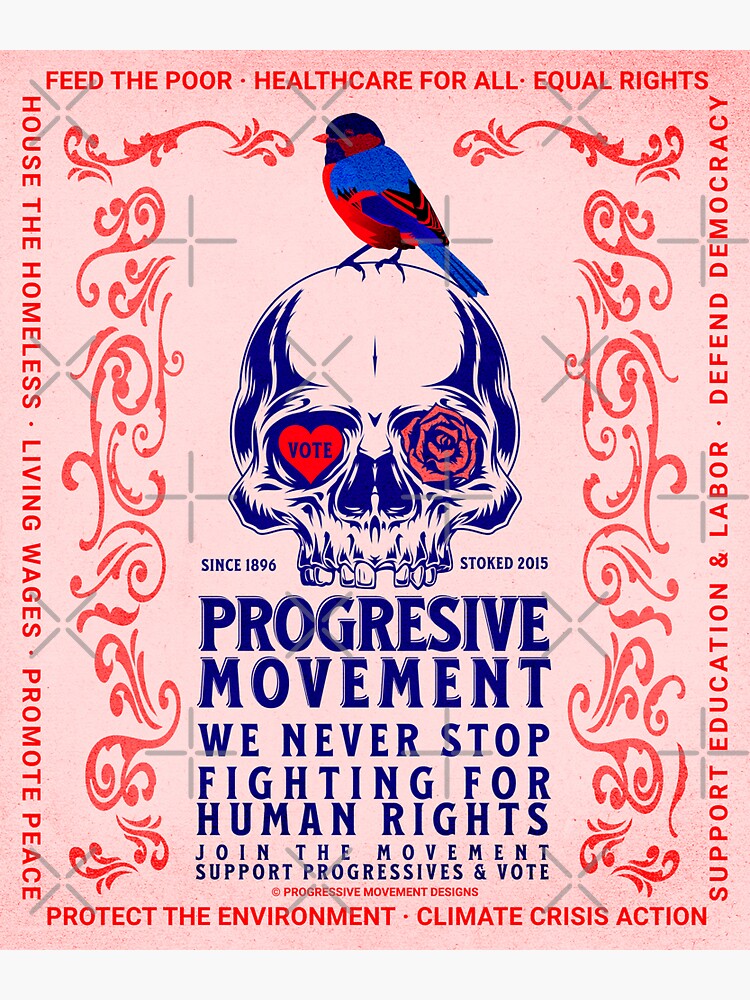 "PMD00102 Progressive Movement Designs coral colors bird on skull says ...