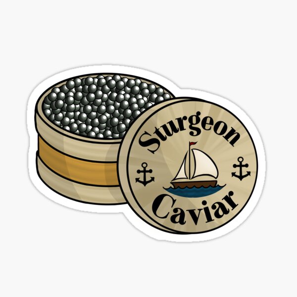 "Sturgeon Caviar" Sticker for Sale by honeybeepaper | Redbubble