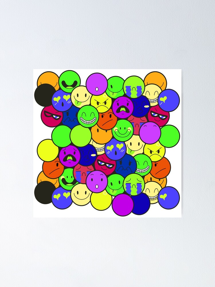 "Cute Emoji Faces | Happy Face | Angy Face - C3" Poster for Sale by Art ...