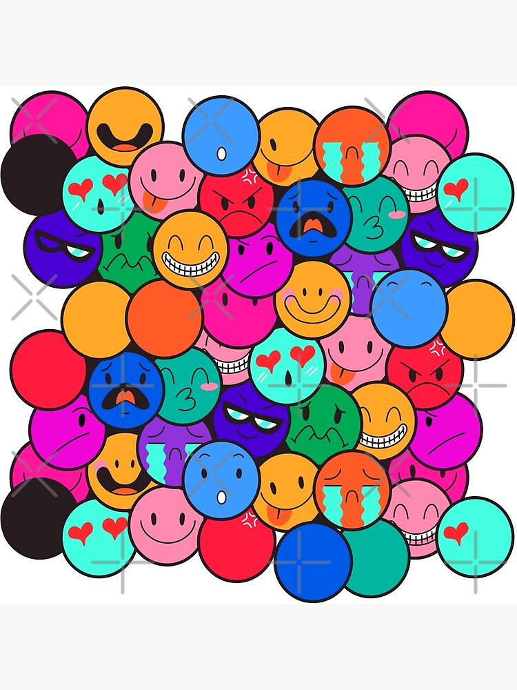 "Cute Emoji Faces | Happy Face | Angy Face - C4" Poster for Sale by Art ...