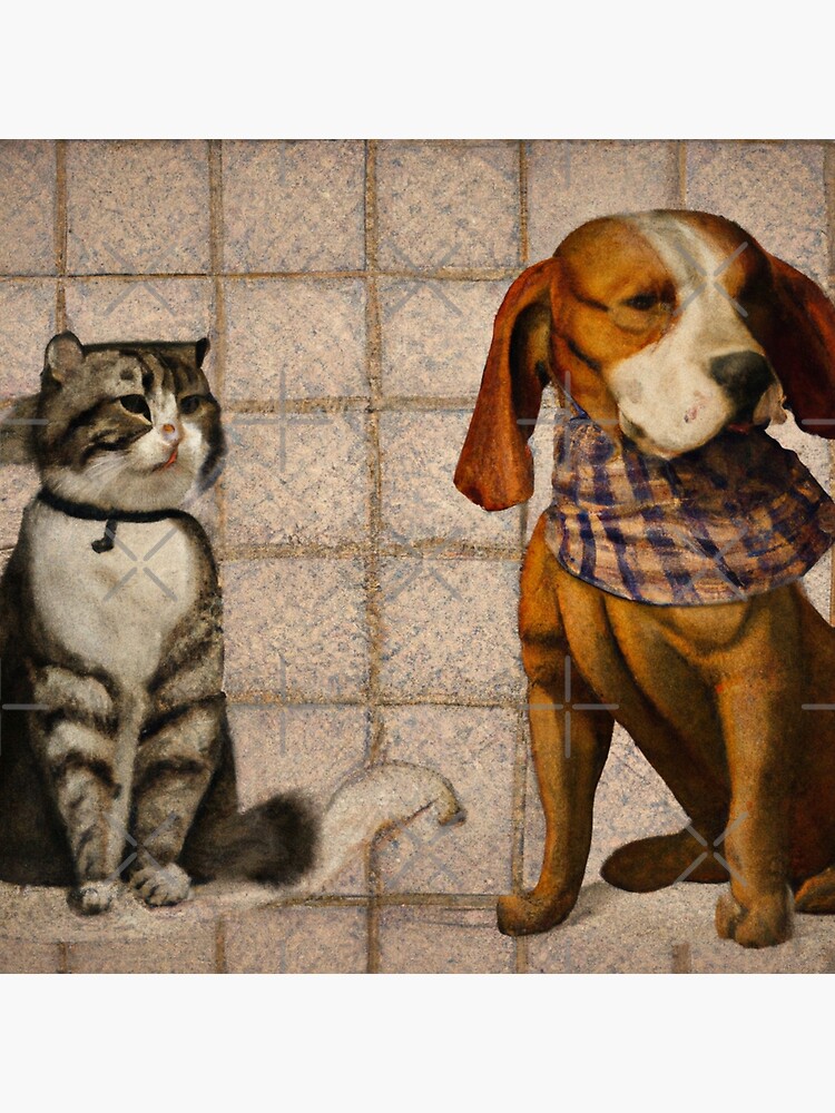 "Gingham Dog and Calico Cat in style of Leonardo da Vinci (AI Generated ...