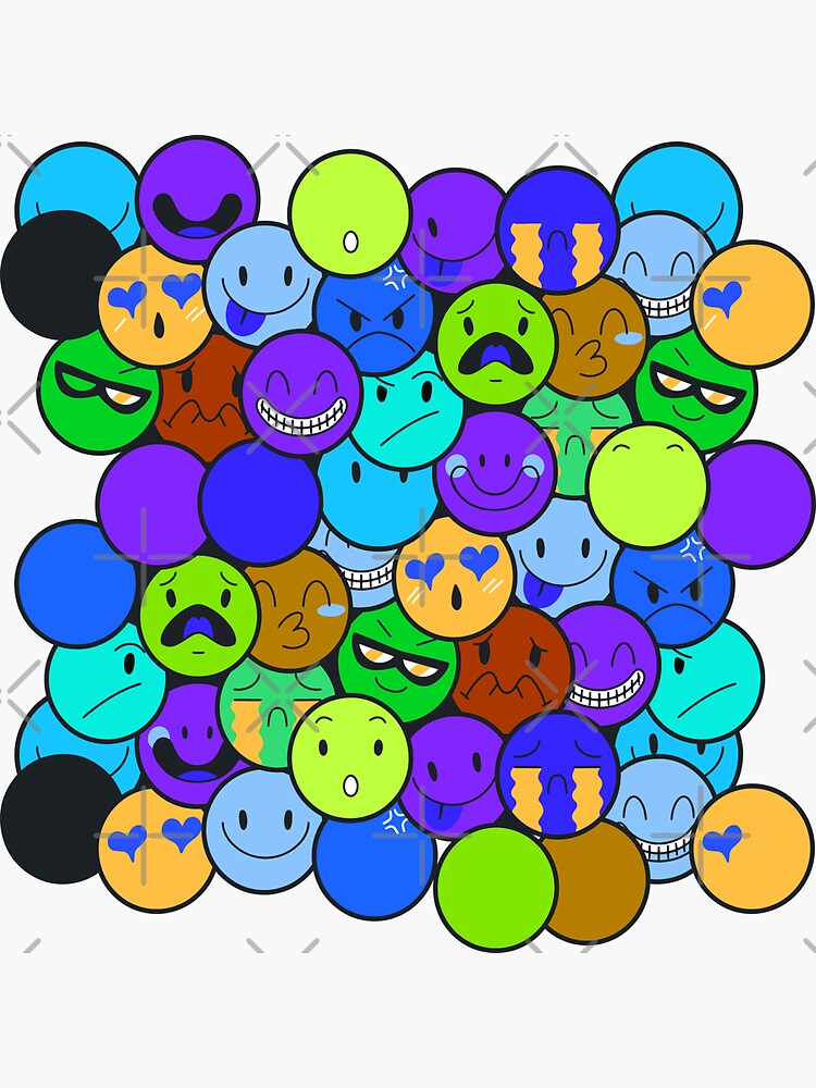 "Cute Emoji Faces | Happy Face | Angy Face - C6" Sticker for Sale by ...