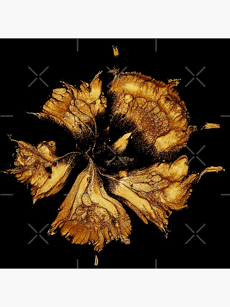 "Copper Metallic Mermaid Fin Abstract Acrylic Bloom Pour Art" Sticker ...