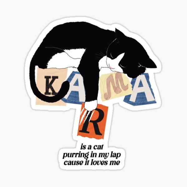 "karma!" Sticker for Sale by theerastour | Redbubble