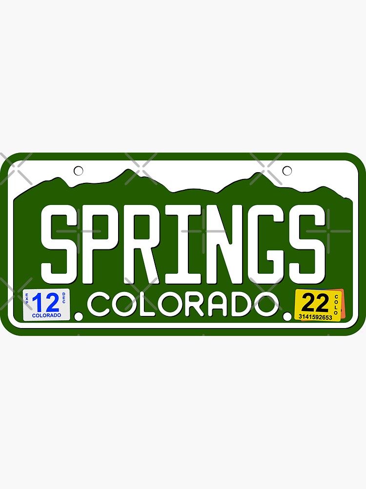 "Colorado License Plate - SPRINGS" Sticker for Sale by RonTo | Redbubble