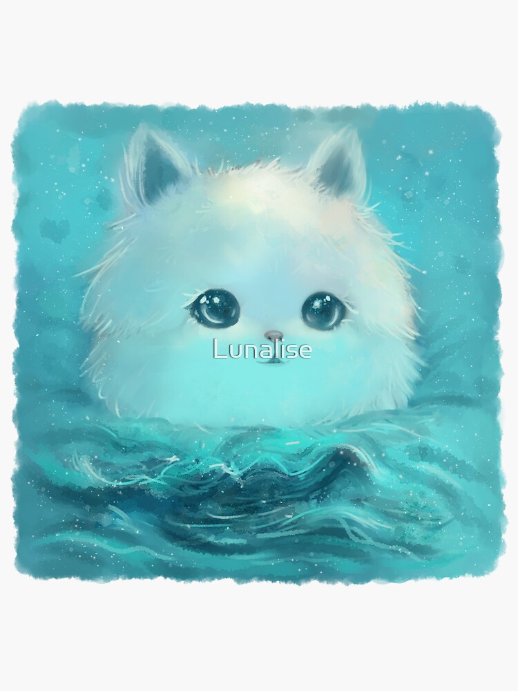 "Floating Fluff" Sticker for Sale by Lunalise | Redbubble