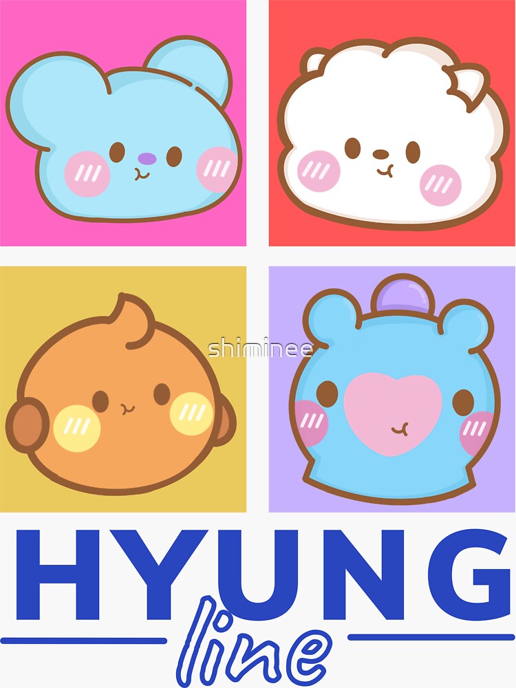 "Cute BTS ARMY Hyung Line bias" Sticker for Sale by shiminee | Redbubble