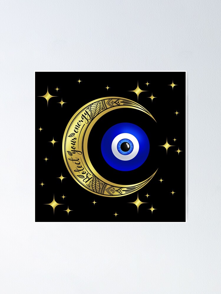 "Crescent moon and evil eye" Poster for Sale by PMDesigns222 | Redbubble