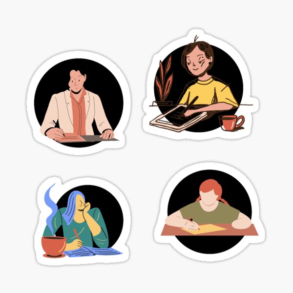 "Letter Writing art pack" Sticker for Sale by CinderPress | Redbubble