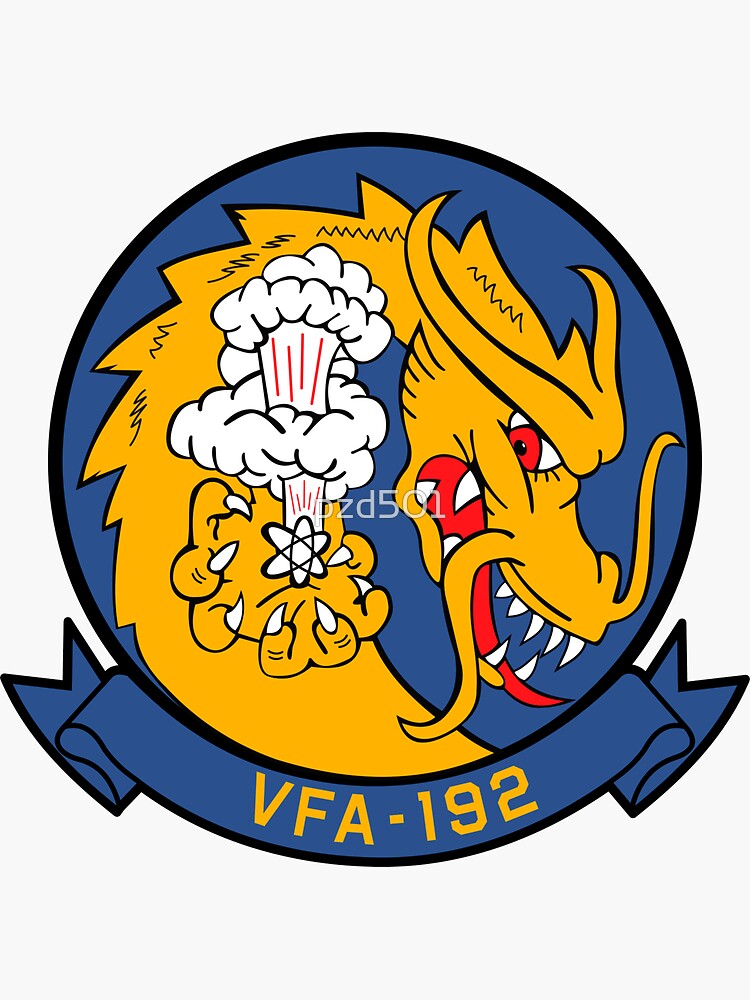 Sticker « USN VFA-192 Strike Fighter Squadron - Étiqueté - Style épuré ...