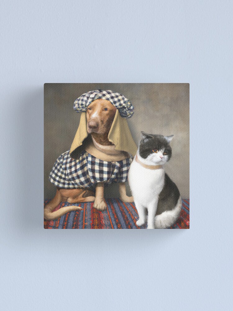 "Gingham Dog and Calico Cat in style of Jan Van Eck (AI Generated Art ...