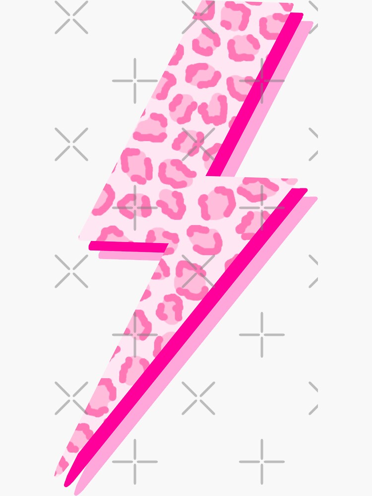 "Preppy Pink Lightning Bolt" Sticker for Sale by spillthemilk | Redbubble