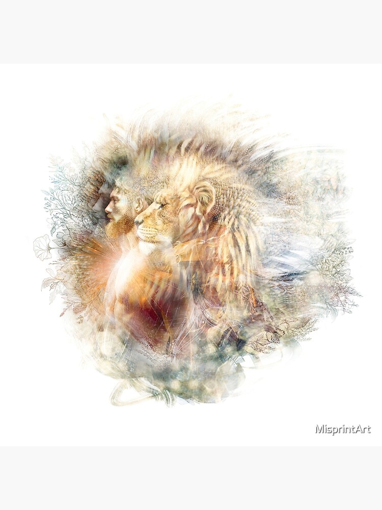 "Courage Lion Masculine Energy Spiritual Healing Visionary Digital Art ...
