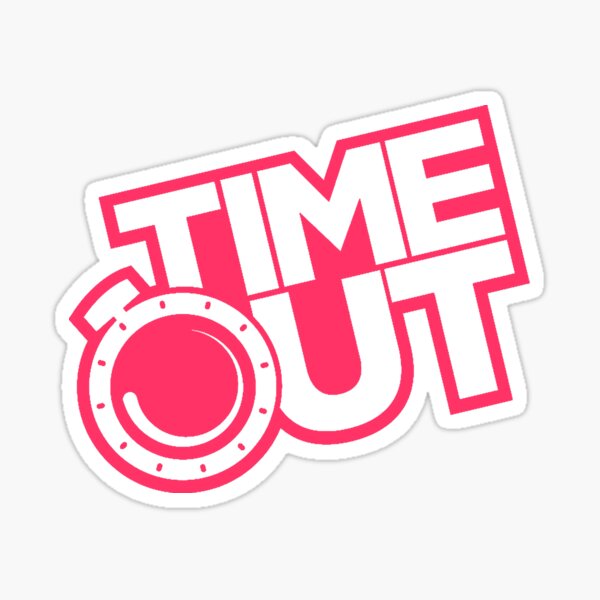 "Pink and White TimeOut" Sticker for Sale by Summer-Winter | Redbubble